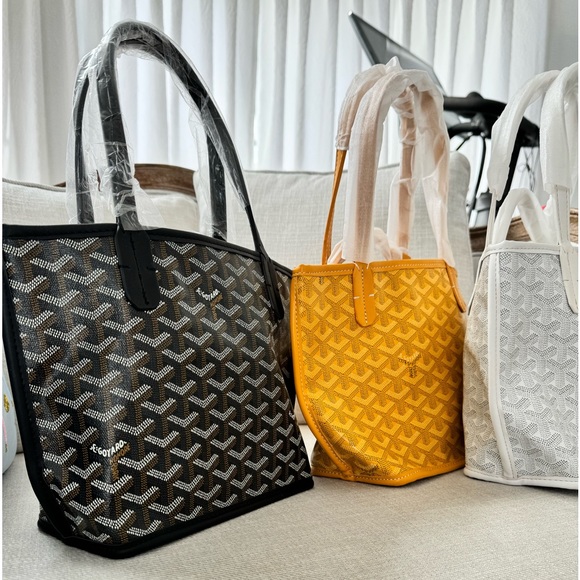 Goyard | Bags | Goyardgoyardine Mini Anjou Black White And Yellow ...